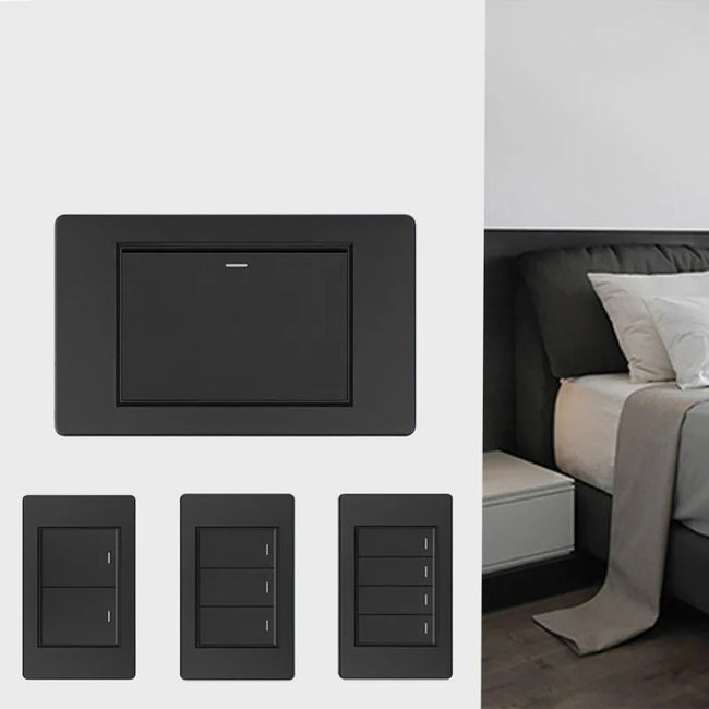 Yuki Universal Series LED Rocker Switch - 1-4 Gang, 2 Way, PC Panel ...